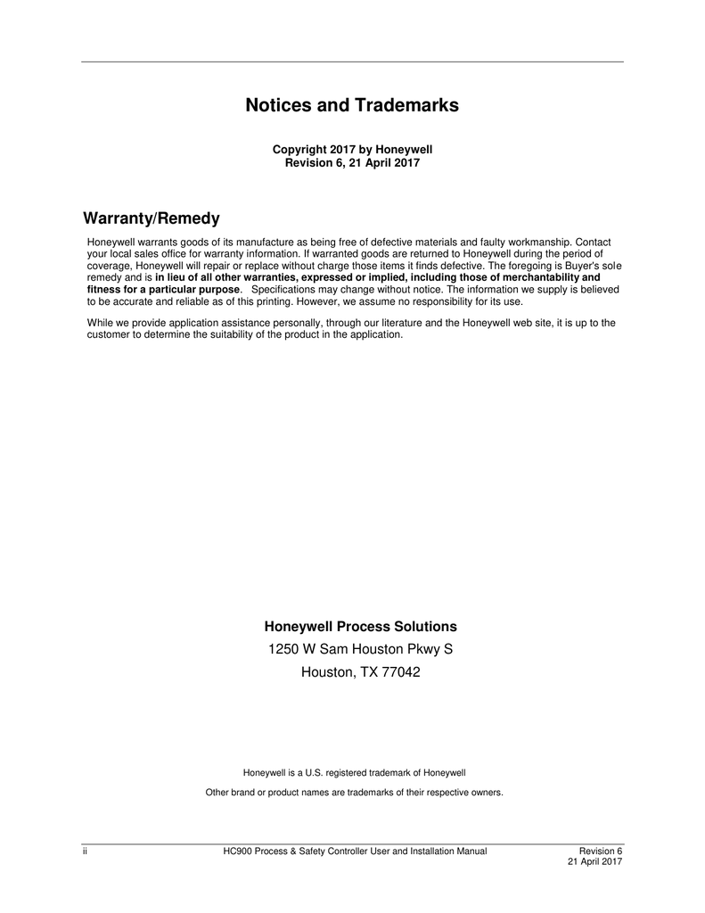 Honeywell HC900 Process Controller: Complete Installation and ...