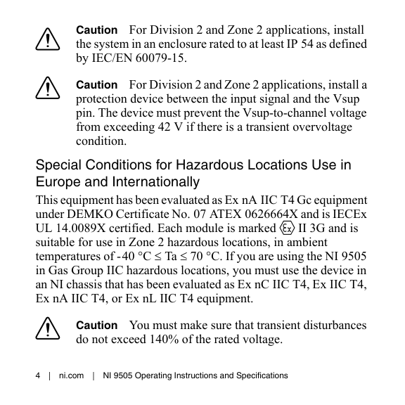 National Instruments (NI) NI 9505 Full-Bridge Analog Input Module ...
